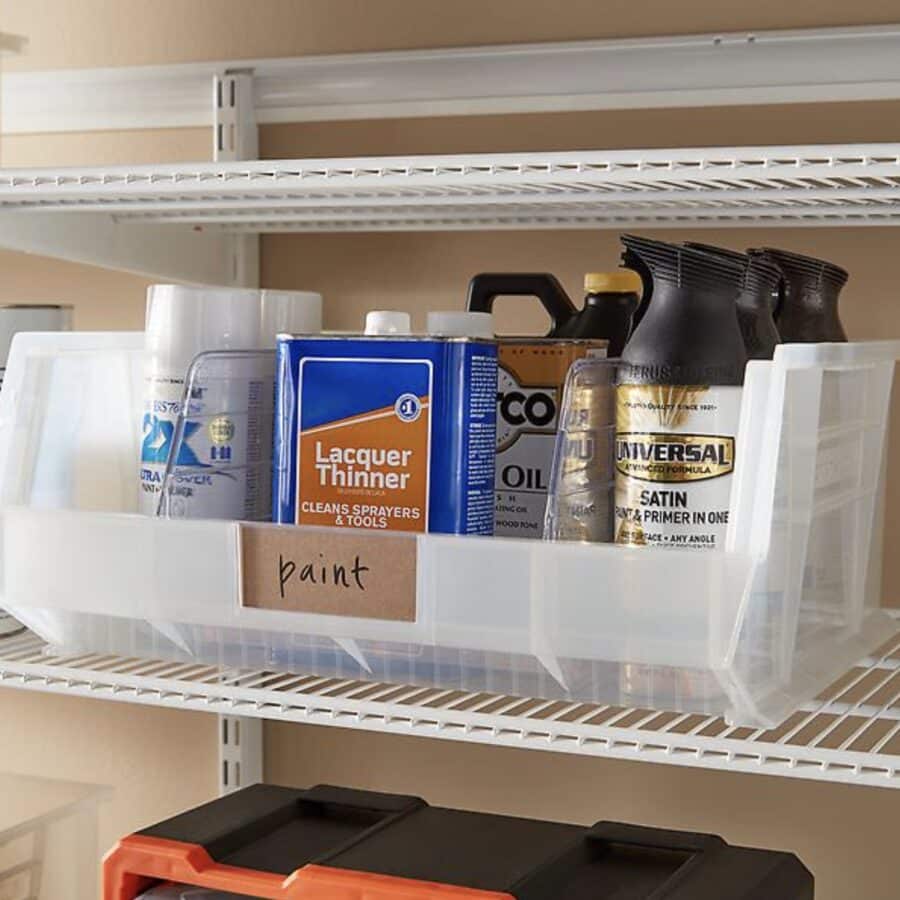 Extra Wide Stackable Plastic Utility Bin Grey – Horderly